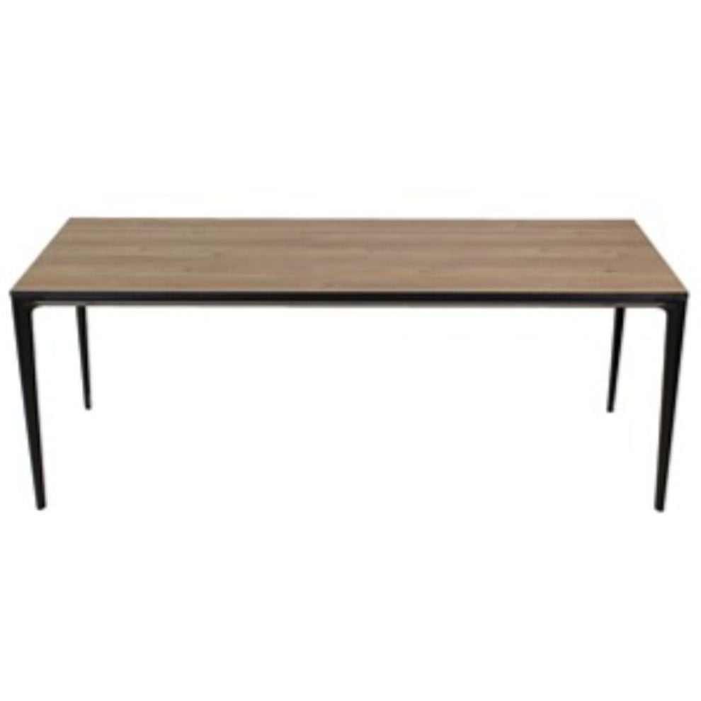 Mesa Rectangular para Reunión y Restaurante - NOGAL BEAT AUSTRIA - Natural - Estructura Metálica ...